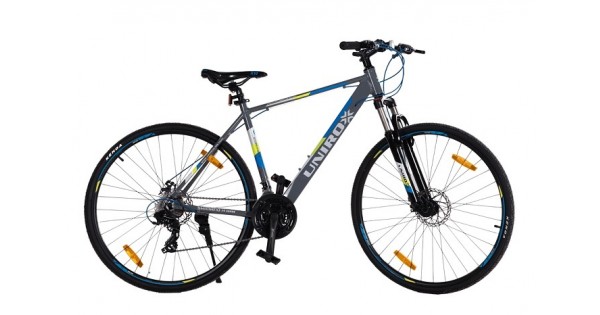 Buy Unirox Road Racer Ultra 700C Hybrid Bike Grey-Blue Online in India ...